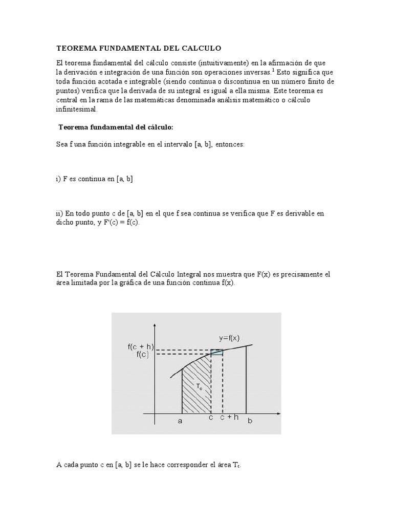 Teorema Fundamental Del Calculo | PDF