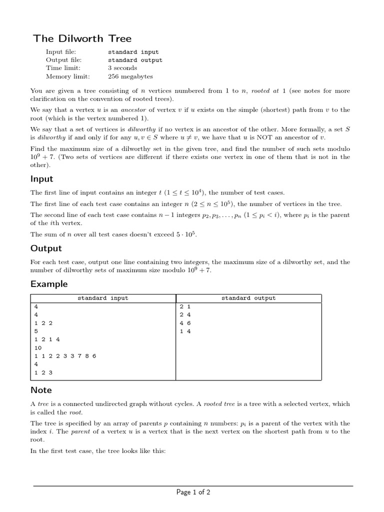 The Dilworth Tree: Input | Download Free PDF | Mathematical Concepts | Applied Mathematics