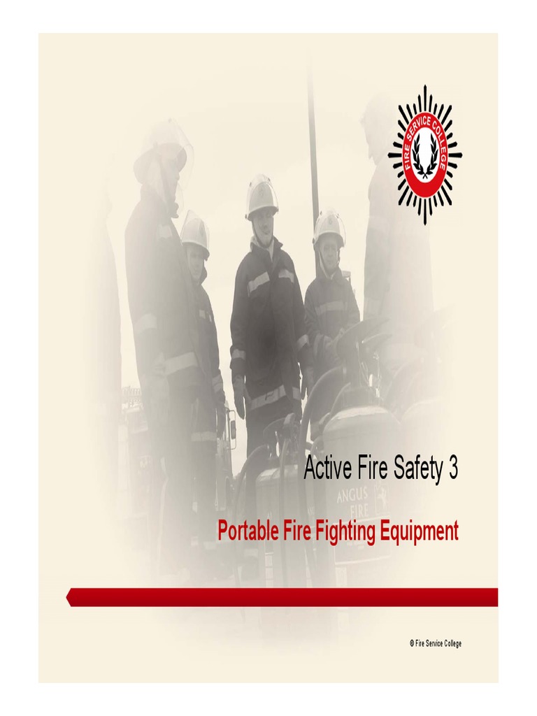 Portable Fire Fighting Equipment Guide | PDF | Fires | Firefighting