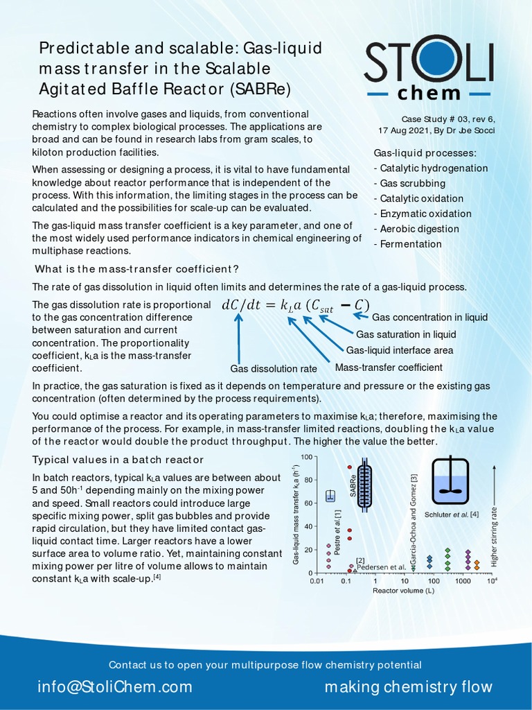 Gas Liquid Mass Transfer Performance | PDF | Chemical Reactor | Solubility