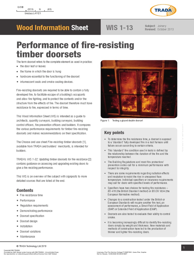 Performance of Fire-Resisting | PDF | Fires | Door