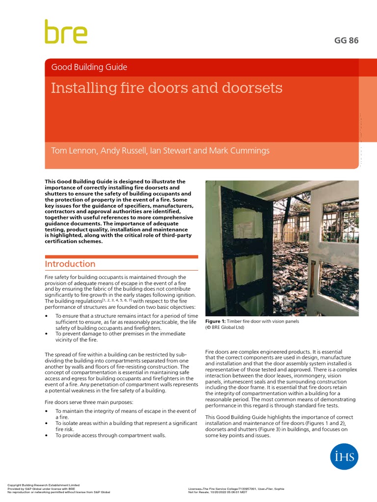 Installing Fire Doors and Fire Sets | Download Free PDF | Door ...