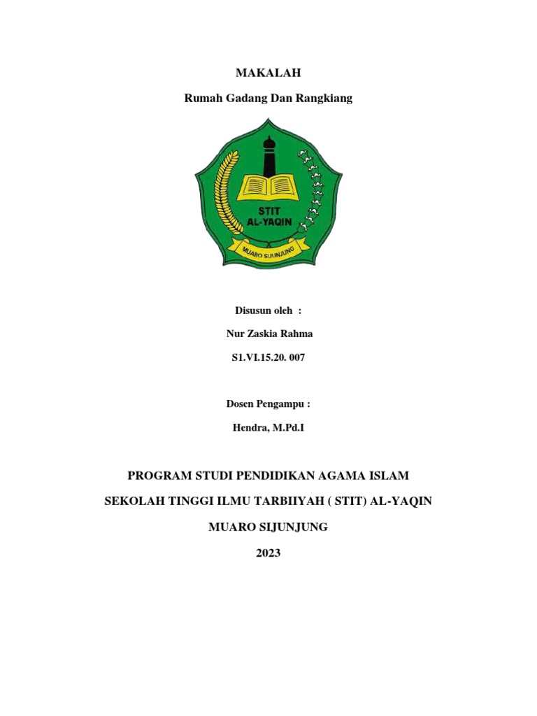 Rumah Gadang Dan Rangkiang by Nur Zaskia Rahma (1) - 1 | PDF