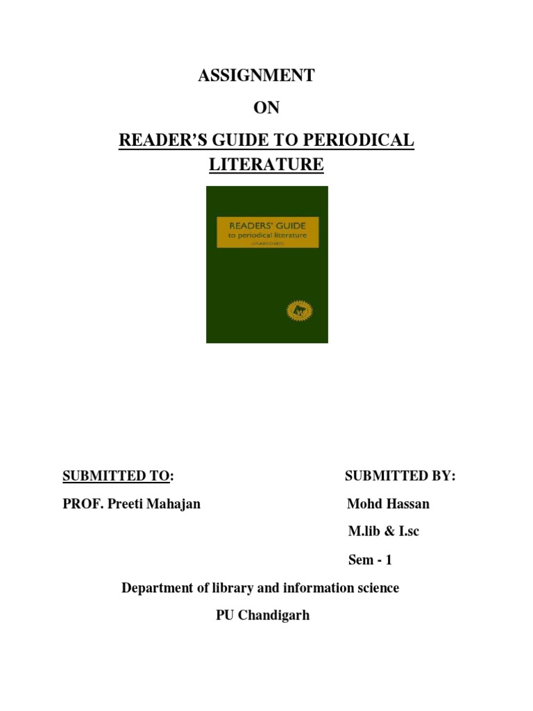 Readers Guide To Periodical Literature | PDF | Magazines | Libraries