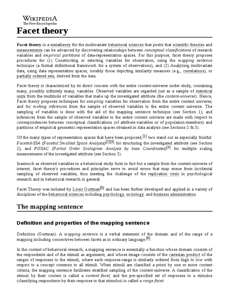 Facet Theory | PDF | Science | Mathematics