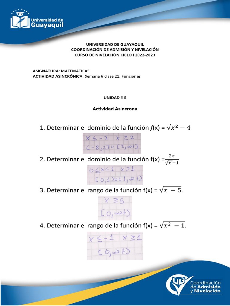 Tarea - U5 - Clase 21 - S6 | PDF