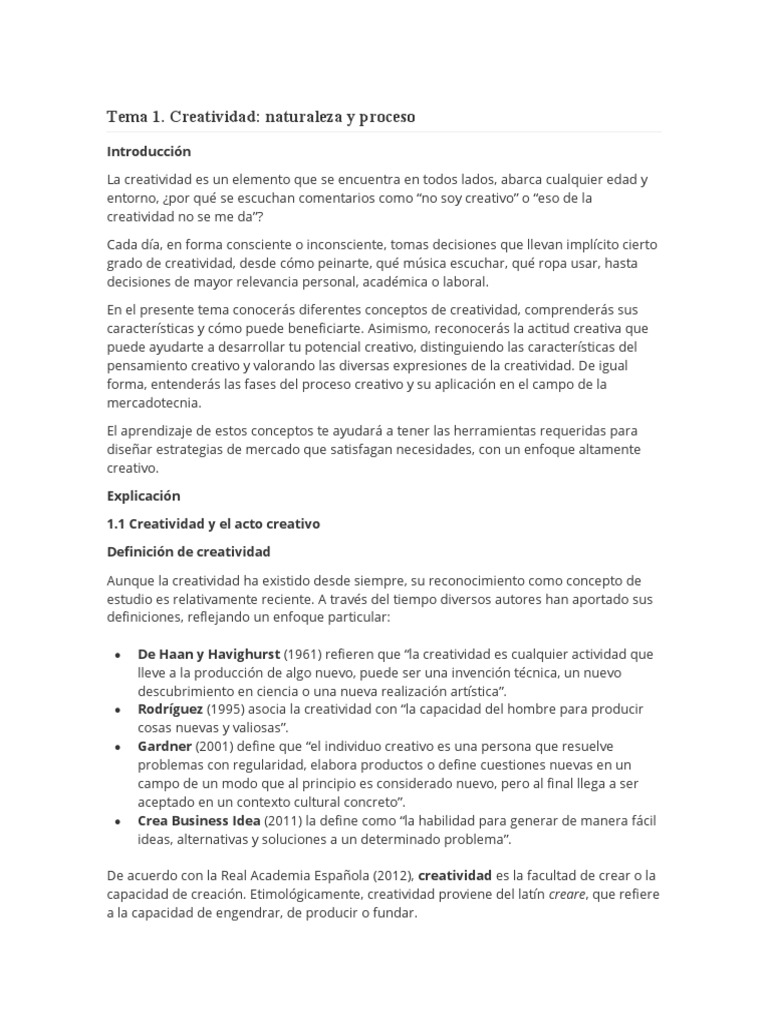 Guia 1-5 de Innov | PDF | Creatividad | Aprendizaje