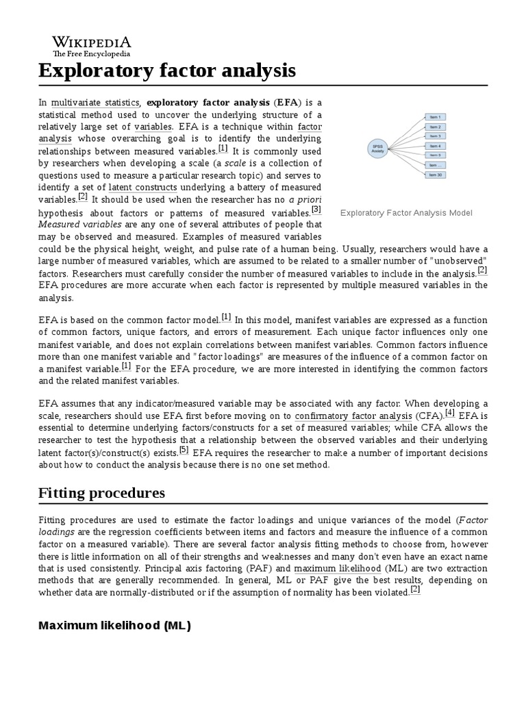 Exploratory Factor Analysis | PDF | Factor Analysis | Statistics