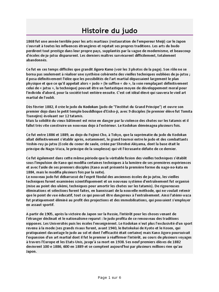 Histoire et création du judo | PDF | Judo | Gendai budō