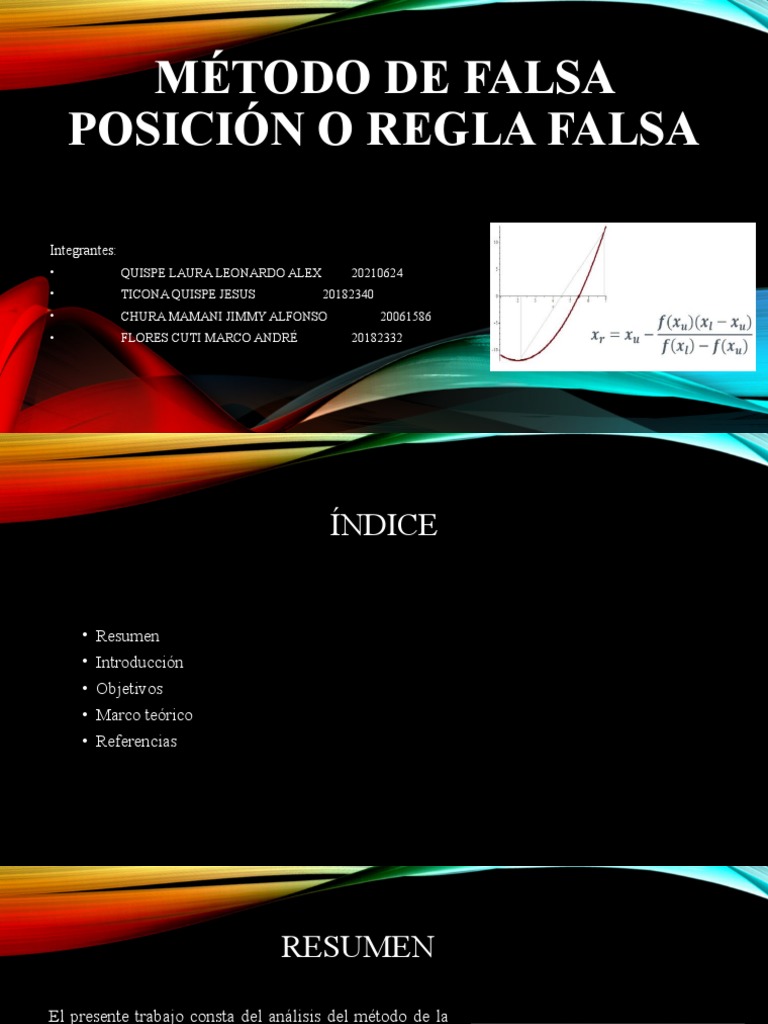 Método de Falsa Posición o Regla Falsa | PDF | Número de Mach ...