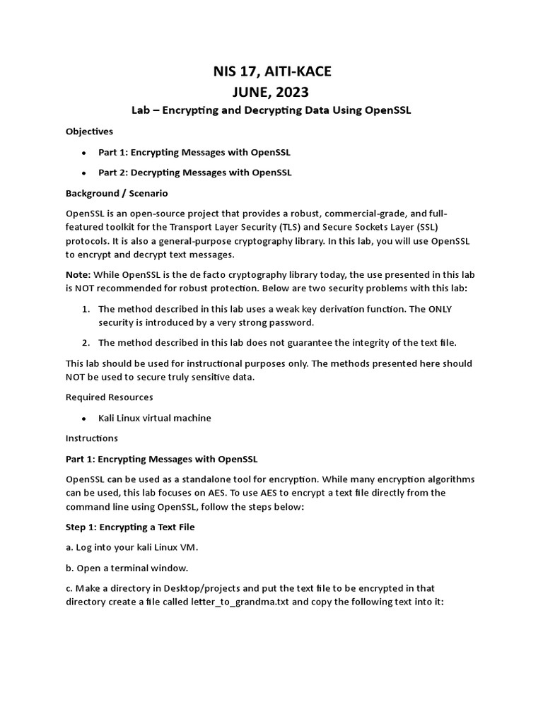 NIS 17 Cryptolab | PDF | Cryptography | Encryption