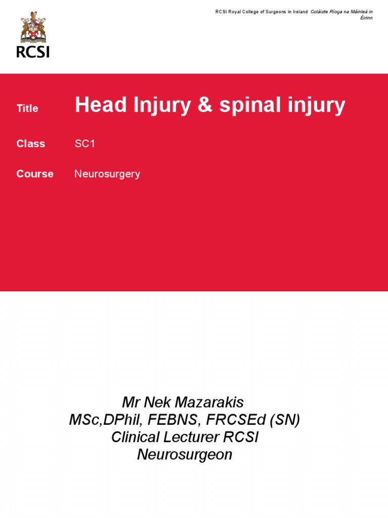 Head - Spinal - Injury SC1 | PDF | Spinal Cord Injury | Traumatic Brain ...