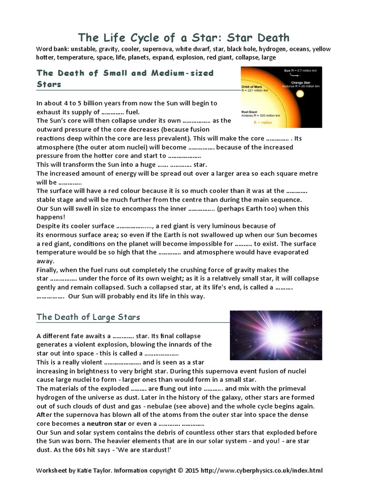 The Life Cycle of A Star | PDF | Stars | Sun