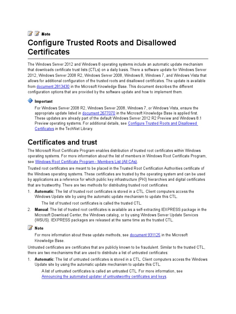 (Win2k12) Configuring Trusted Roots and Disallowed Certificates ...