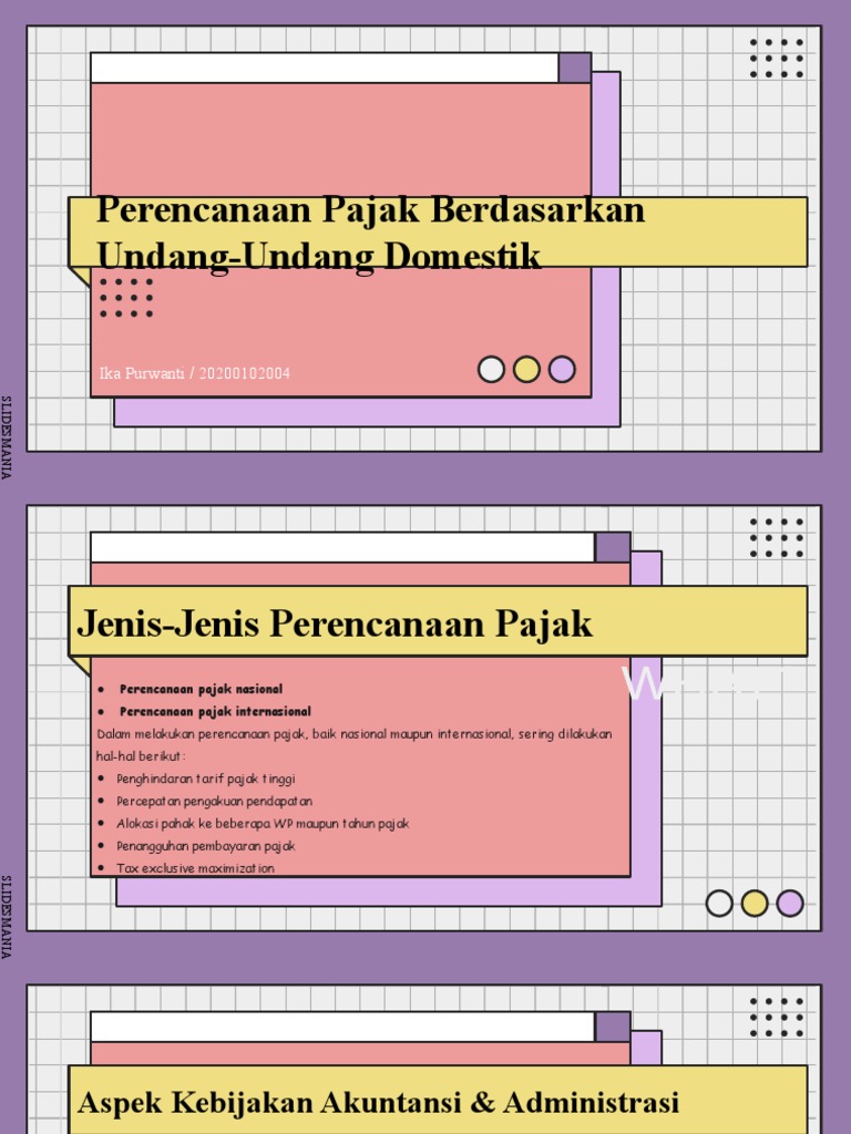 Perencanaan Pajak Berdasarkan UU Domestik | PDF