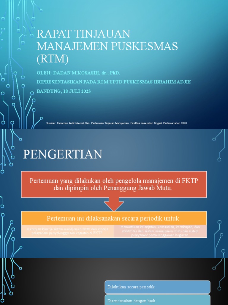 Rapat Tinjauan Manajemen Puskesmas (RTM) Juli 2023 | PDF
