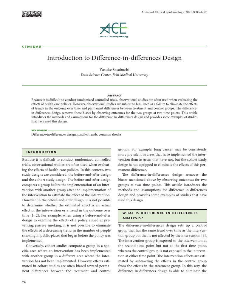 Introduction To Did Design Pdf Randomized Controlled Trial Cohort