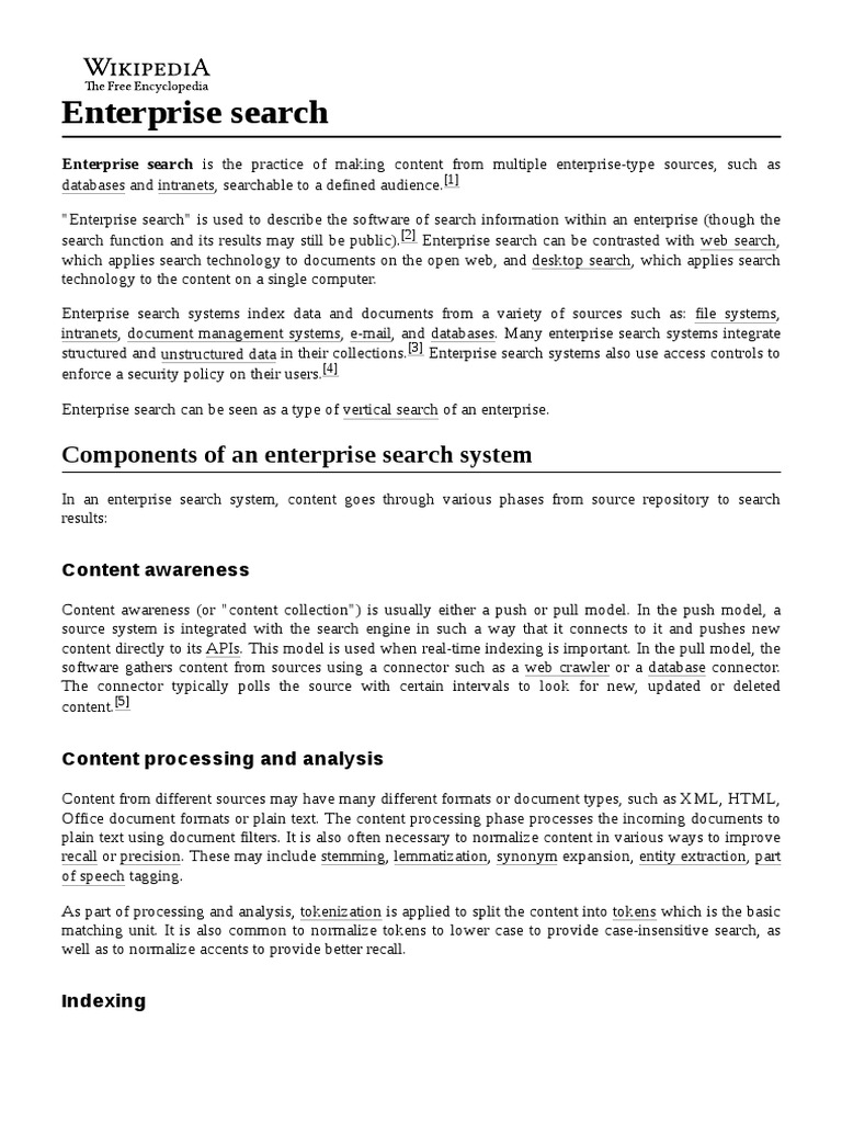 Enterprise Search | Download Free PDF | Search Engine Indexing | Cybernetics