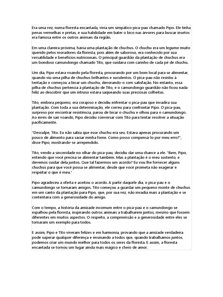 Amizade entre Pica-Pau e Camundongo | PDF