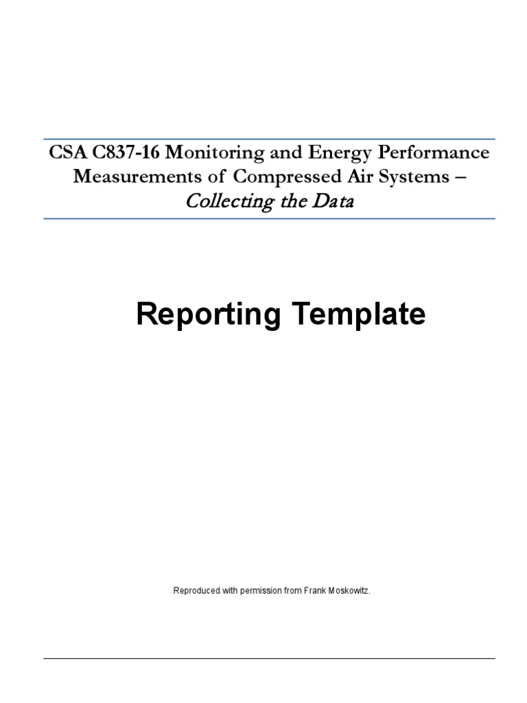 CSA C837 Reporting Template | PDF | Gases | Applied And Interdisciplinary Physics