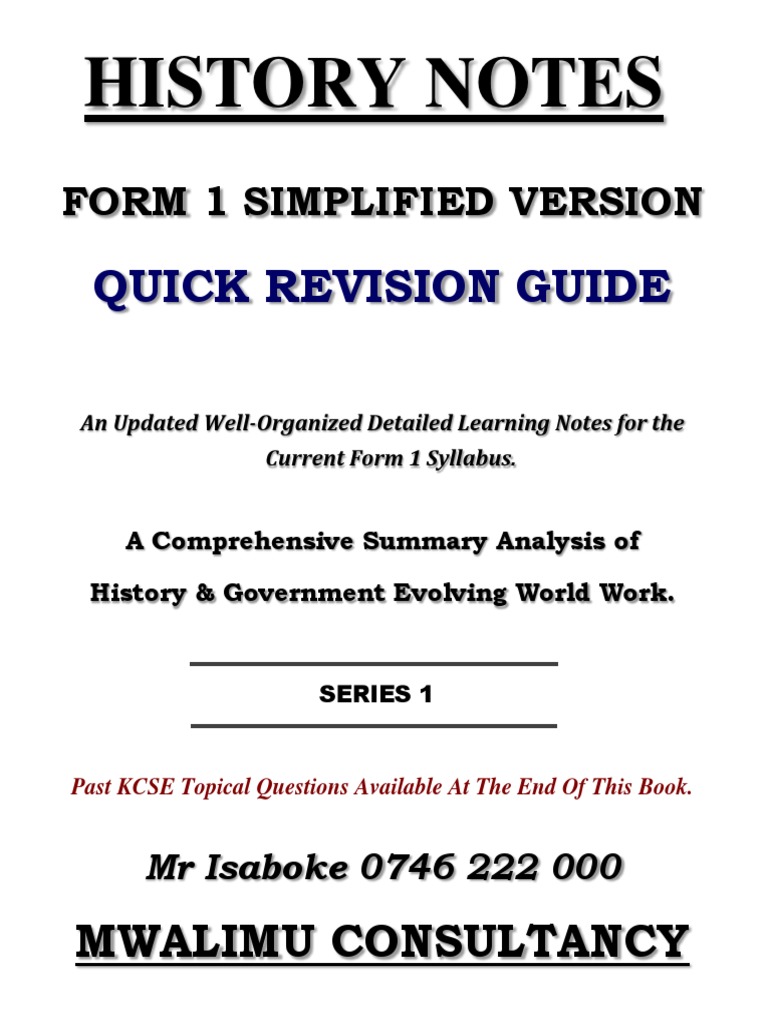 Form 1 History Simplified Notes | PDF | Radiocarbon Dating | Archaeology Form 1 History Simplified Notes | PDF | Radiocarbon Dating | Archaeology