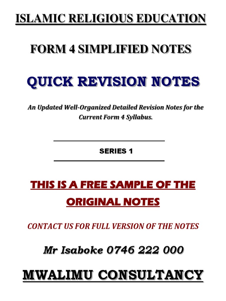 f4 Ire Simplified Notes SP | PDF | Surah | Quran