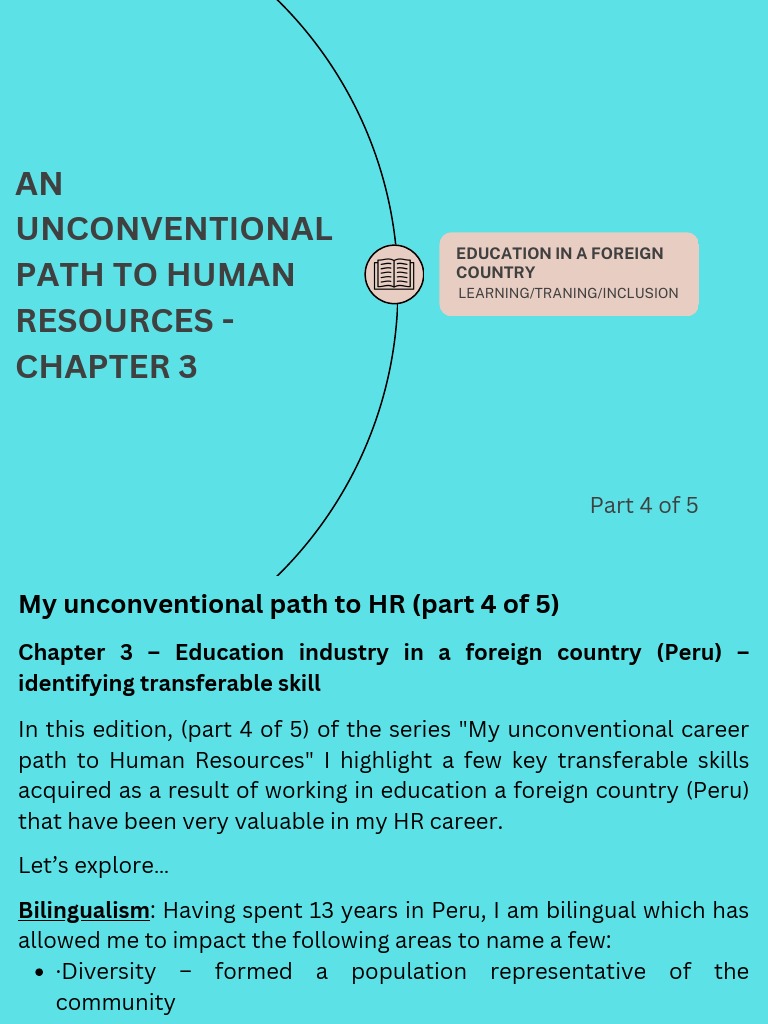 My Unconventional Path To HR Part 4 Of 5 Chapter 3 Education