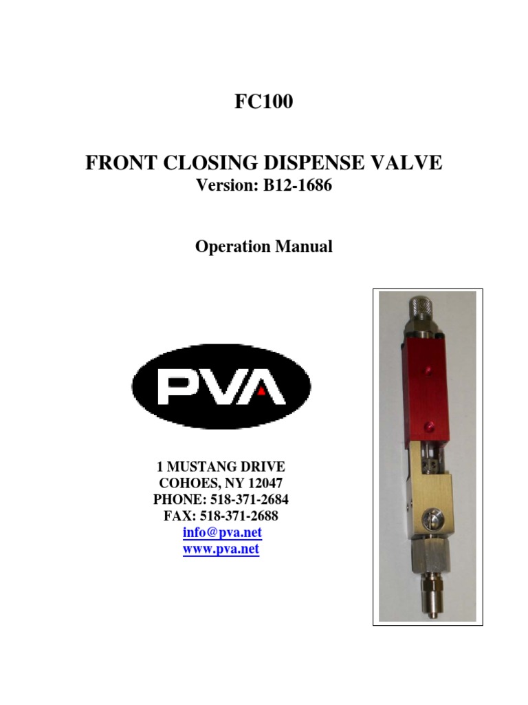 FC100 Manual | PDF | Valve | Screw