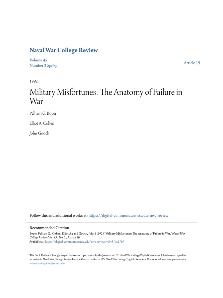 Military Misfortunes - The Anatomy of Failure in War | PDF | History
