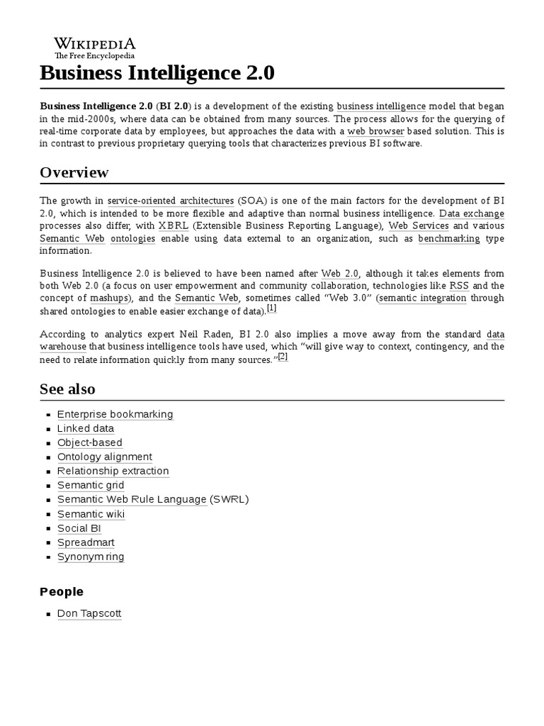 Business Intelligence 2.0 | PDF | Business Intelligence | Internet & Web