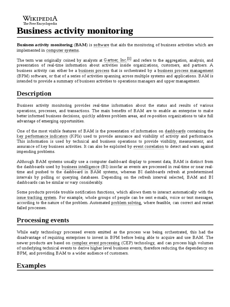 Business Activity Monitoring | PDF | Computing | Information Technology