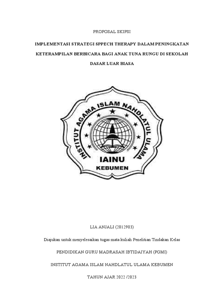 Implementasi Speech Therapy Dalam Peningkatan Keterampilan Berbicara ...