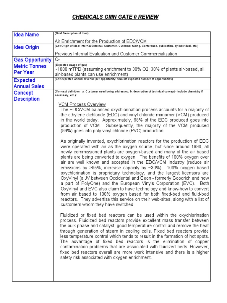 Gate 0 Review EDC - VCM (03-30-05) | PDF | Chemistry