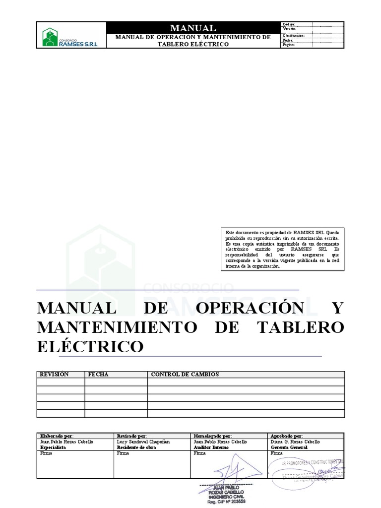 Manual OPyM - Tableros Eléctricos | PDF | Ingenieria Eléctrica | Materiales
