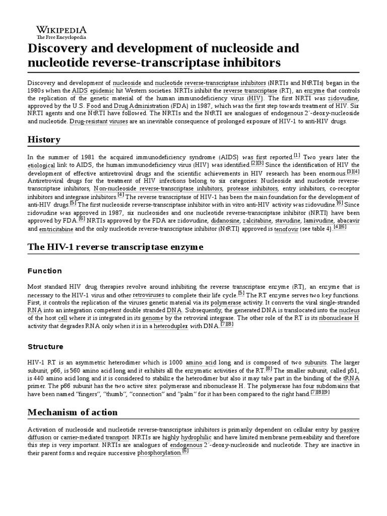 Discovery and Development of Nucleoside and Nucleotide Reverse ...