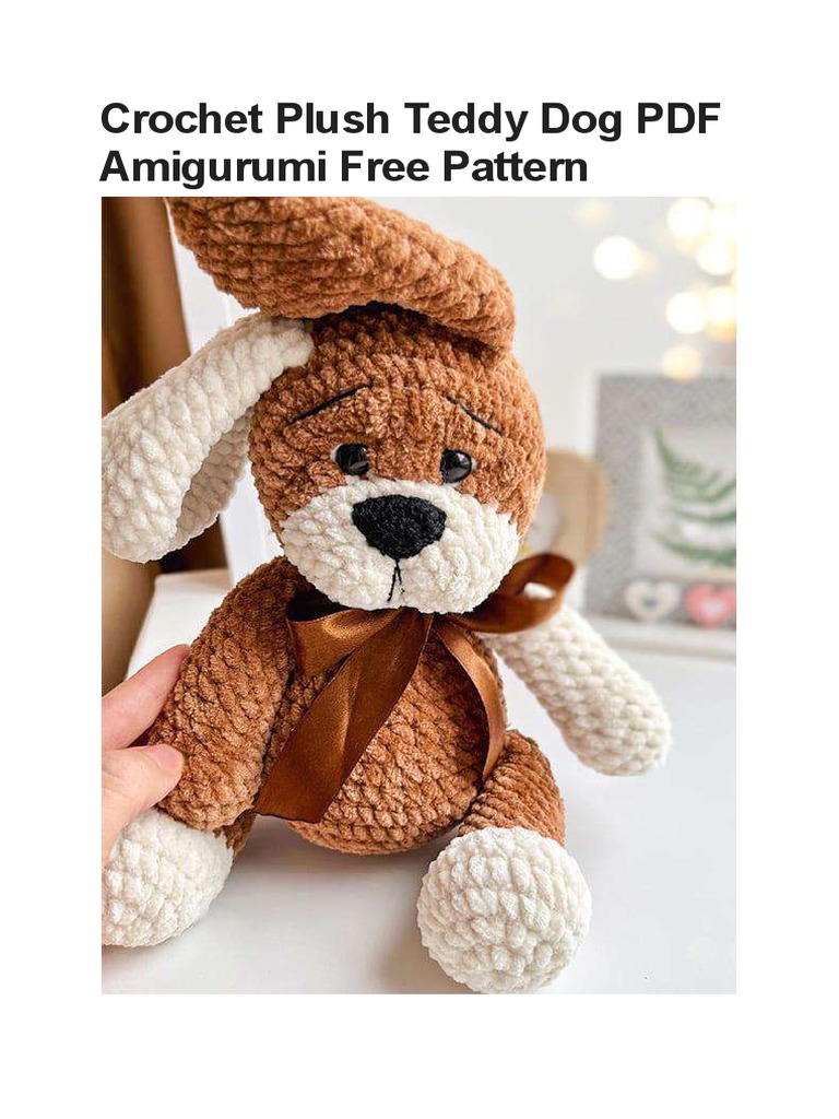 Crochet Plush Teddy Dog Pdf Amigurumi Free Pattern Pdf Crochet