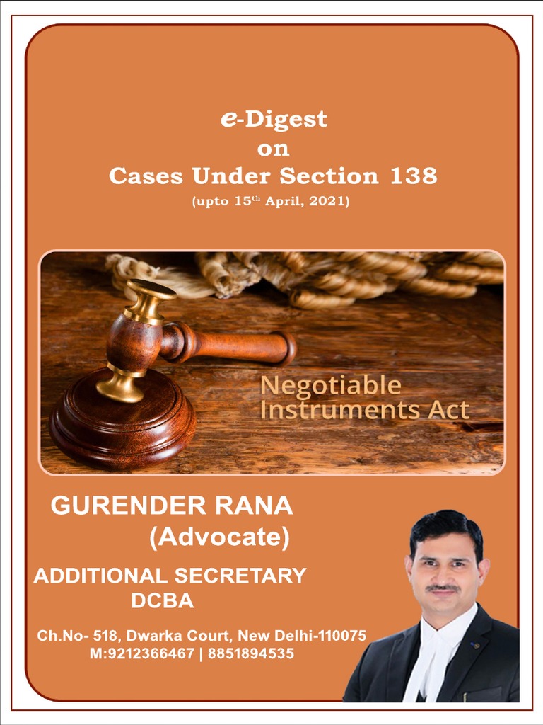 NI Act Landmark Judgment | PDF | Cheque | Negotiable Instrument