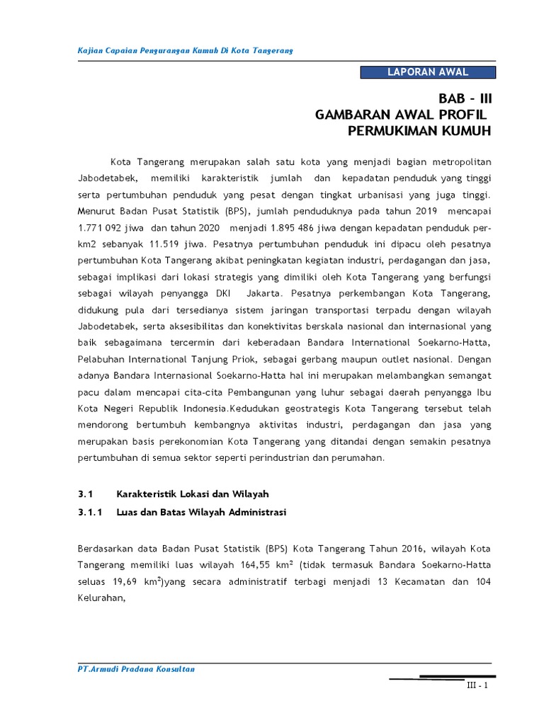 Bab - 3 - Gambaran Awal Profil Kumuh (AWAL) Final | PDF