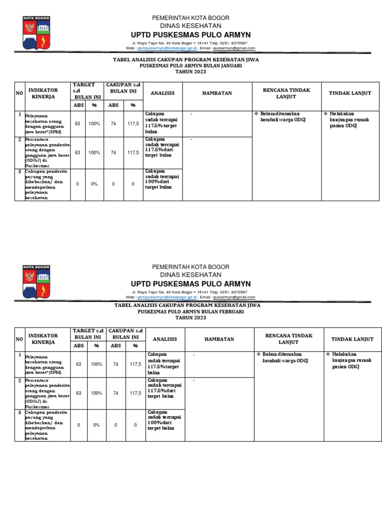 Bukti Penilaian Dan RTL Keswa 2023 | PDF