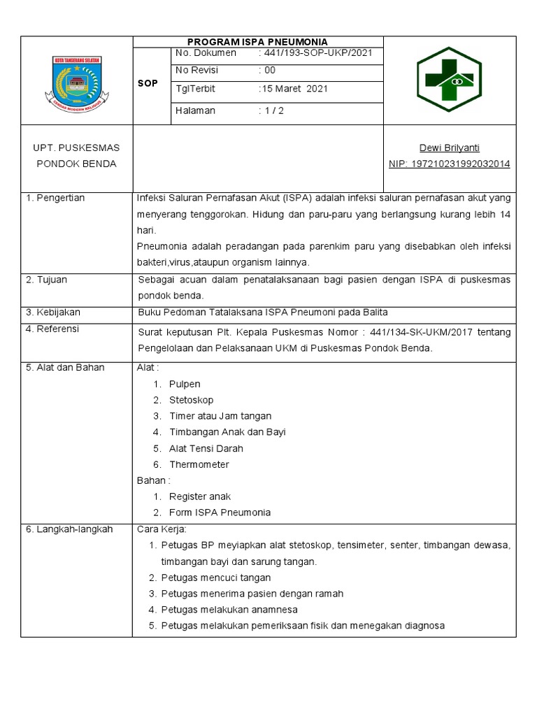 Sop Program Ispa Pneumonia | PDF