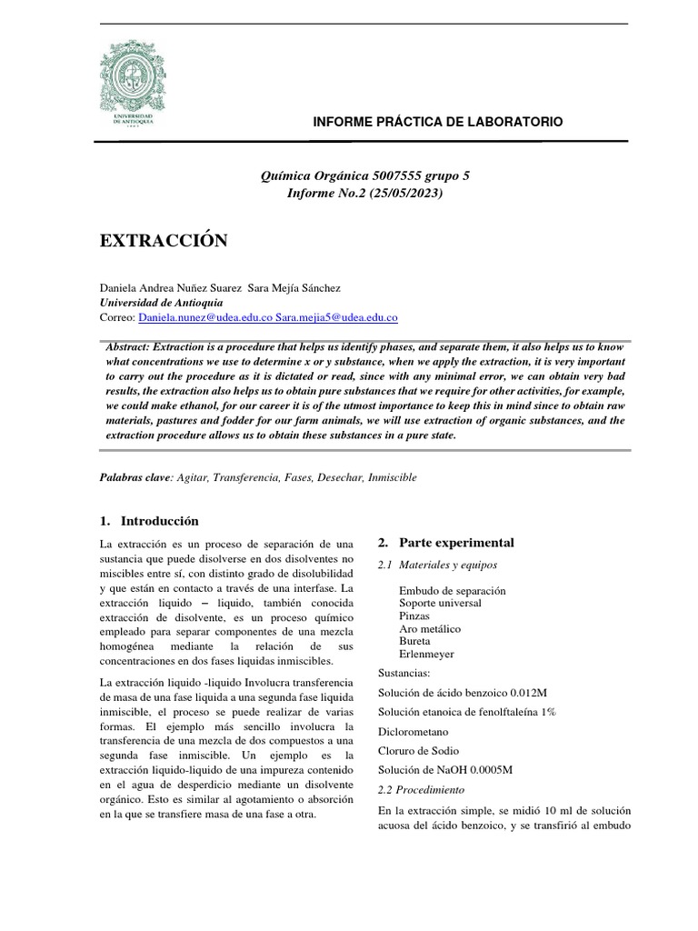Informe Lab#2 | PDF | Química | Ciencias fisicas