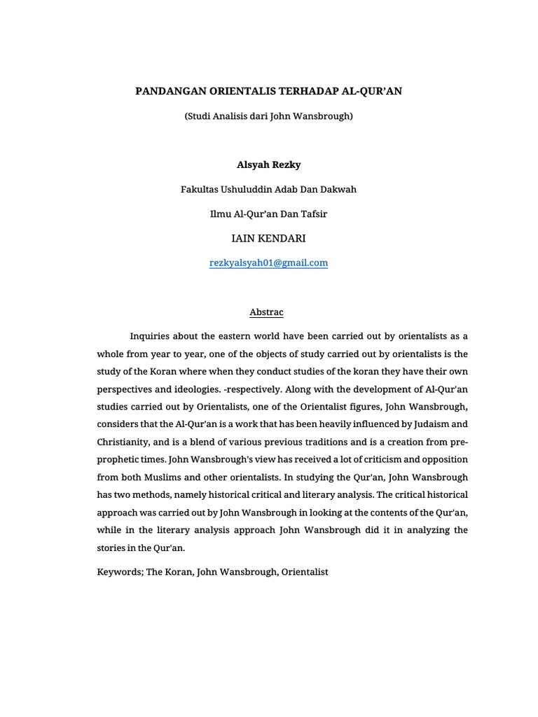 Artikel Orientalis - Rezky | PDF