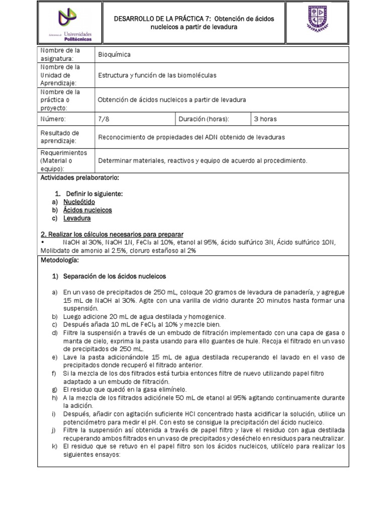 Práctica 7 Bca-2 | PDF | Agua | Ácido