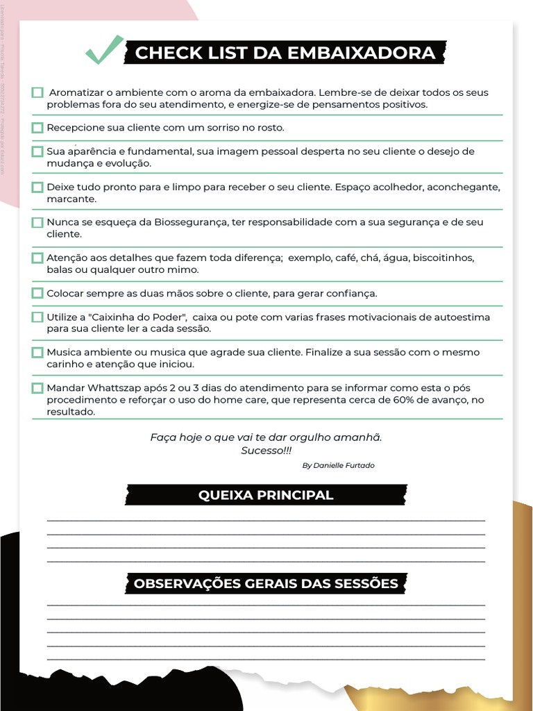 Checklist Da Embaixadora | PDF