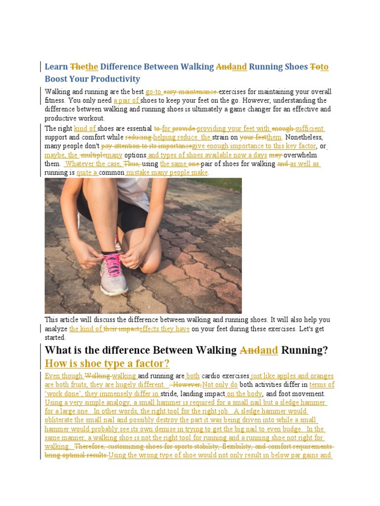 Walking vs Running Shoes Explained | PDF | Foot | Running