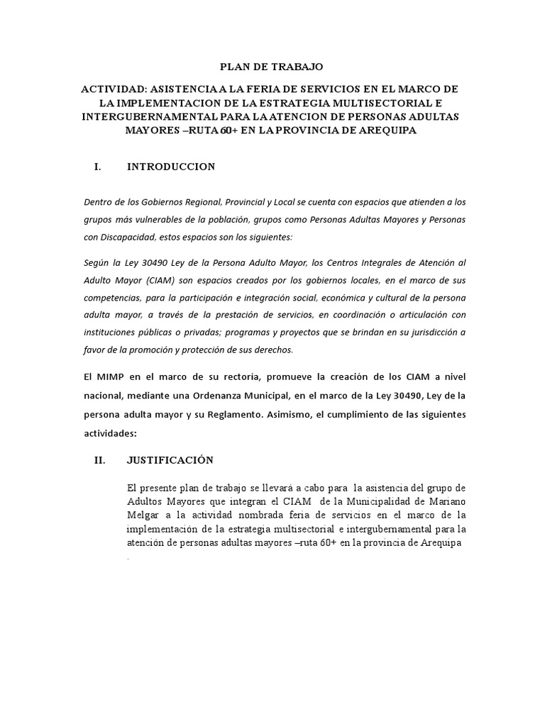 Plan de Trabajo para Ciam | PDF | Justicia | Crimen y violencia