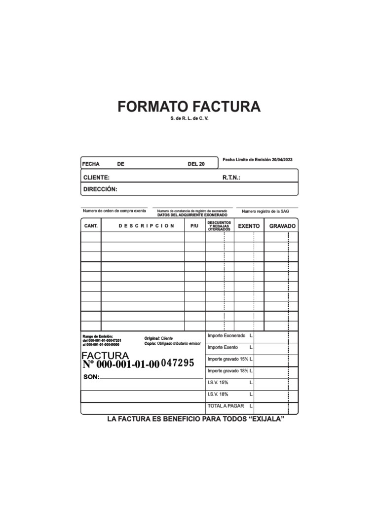 Formato Factura | PDF