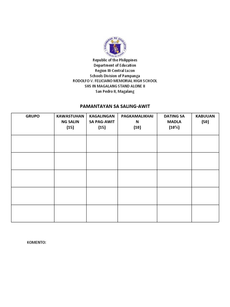 Pamantayan Sa Dula | PDF