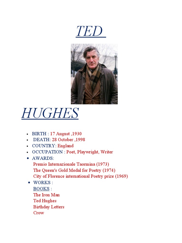 Ted Hughes: English Poet & Writer | PDF