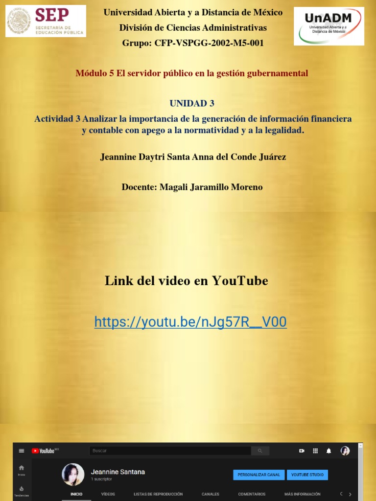 M5 U3 A3 JESJ Analisis | PDF | Contabilidad | Responsabilidad